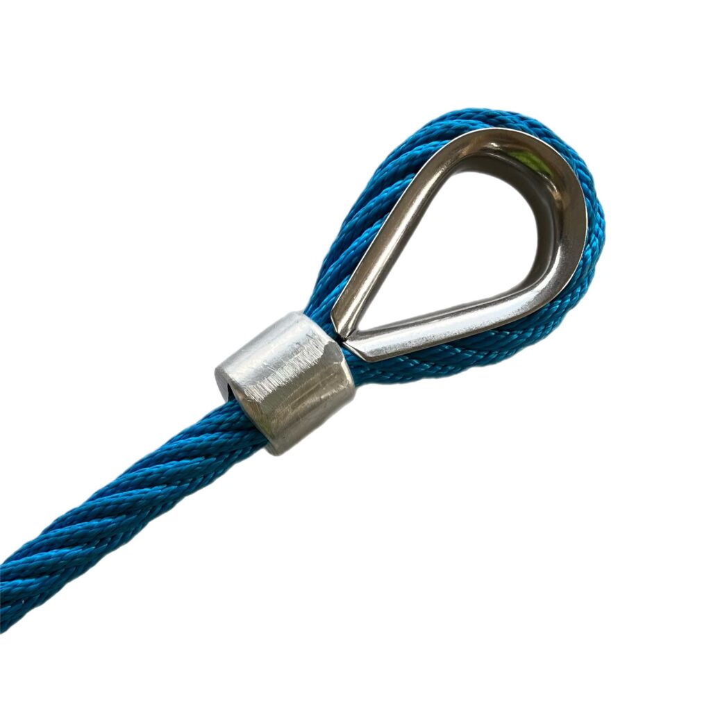 Attachment with thimble for steel wire ropes and cables (inner Ø 16mm ...